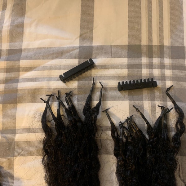 Coarse Italian Yaki 100% Human Hair Micro Beads Hair Extensions 100 ...