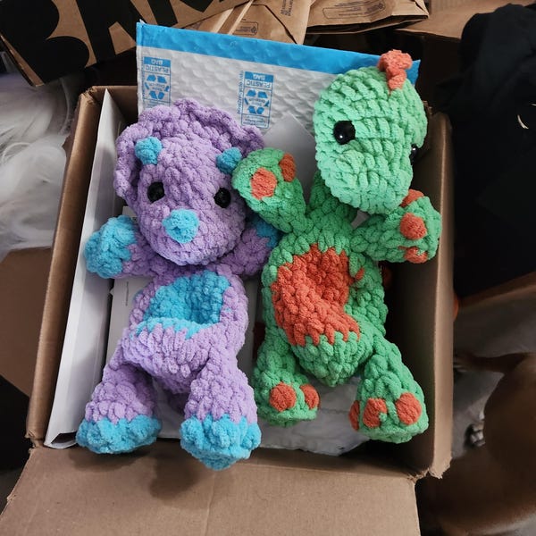 Little Dino Snuggler| Tito the T-rex Dino Heirloom Crochet Baby ...