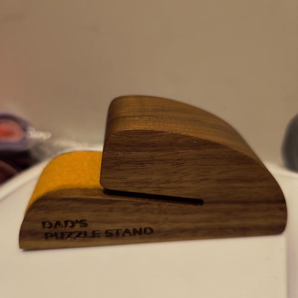 Personalized Walnut Jigsaw Puzzle Box Lid Stand: Wool Felt Inlay ...