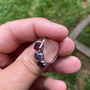 Emerald & Raw Diamond Ring Set Handmade Uncut Diamond Ring Raw Crystal ...