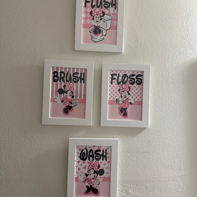 Mickey Mouse Minnie Mouse Polka Dots Wash Brush Floss Flush Kids ...