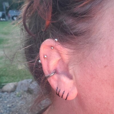 Triple Stack Conch Clicker, Double Beads With Smooth, G23 Titanium ...