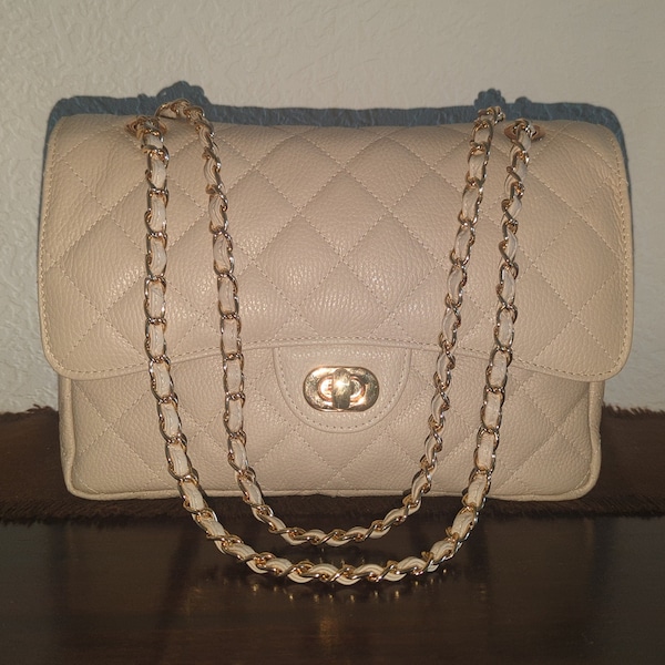 Classic Style XL DIAMONDS Genuine Leather Shoulder Bag, Quilted Elegant ...