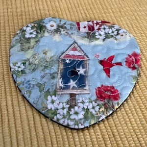 Flowers Shabby Chic Cute Mug Rug Coaster 5 X 5 Whimsical Quilted ...