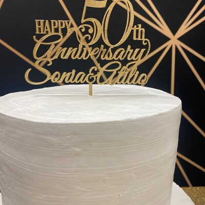 Anniversary Cake Topper 50th Anniversary Cake Topper 50th Wedding Cake ...