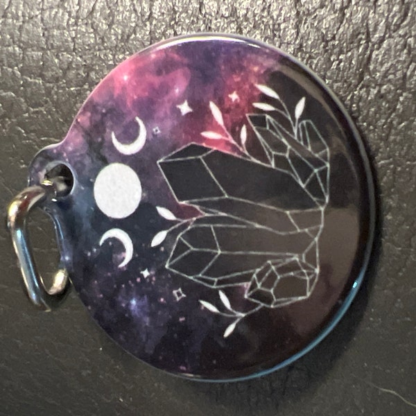 Custom Pet ID Tag - Triple Goddess Pagan Pentacle Moon Magic Minimalist ...