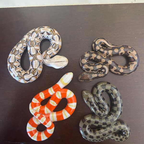 Ball Python Snake Pendant/sculpture for Necklace/key Ring, Perfect for ...