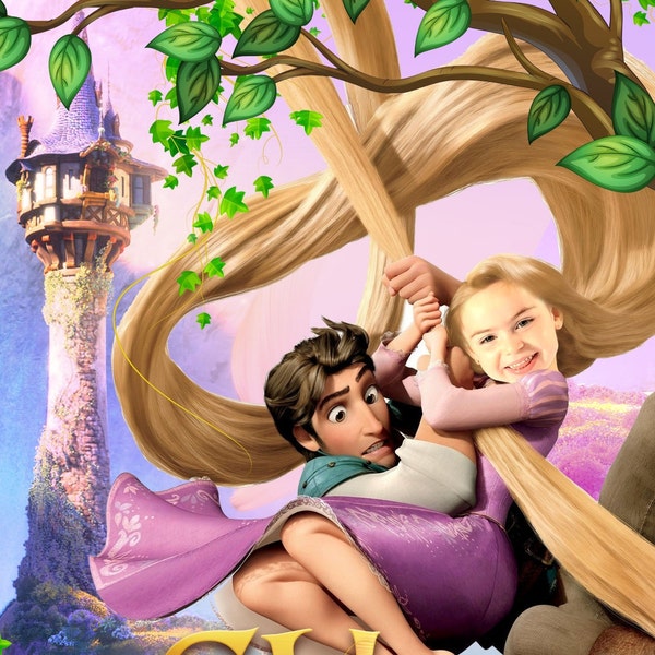 Personalized Rapunzel Coloring Pages, 6 Sheets, Rapunzel Birthday ...