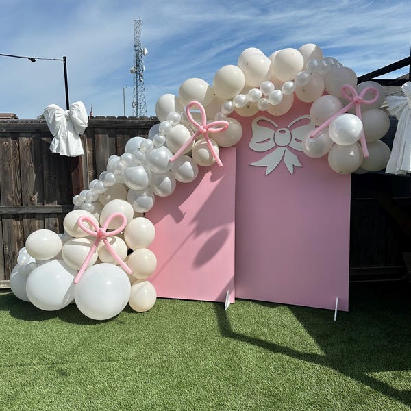 Pearls and Bows Balloon Garland Kit Bow Bridal Shower Pearl Balloon ...