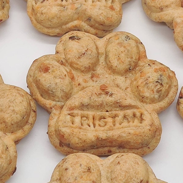 Dog Snack Paw Print Cookie Cutter With Custom Name Fondant Stamp ...