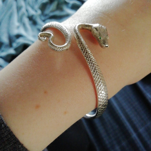 Snake Bangle Sterling Silver Handmade - Etsy