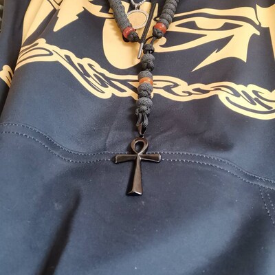 The Ankh 5 Decade Catholic Rosary Made of Lava Stone Directly From Mt ...