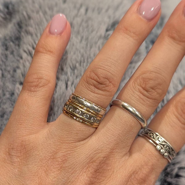 14K Gold Super Skinny Stacking Ring, Thin Stacking Ring, Super Thin ...