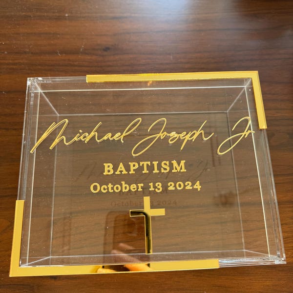 Customized Luxury Keepsake Baptism Acrylic Box | Personalized Baby ...