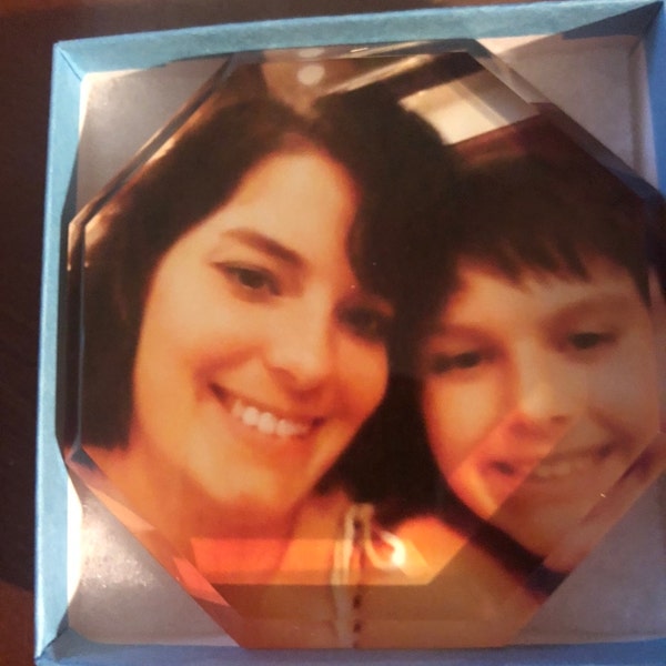 Personalized Glass Photo Paperweight | Custom Crystal Cut Desk Decor ...