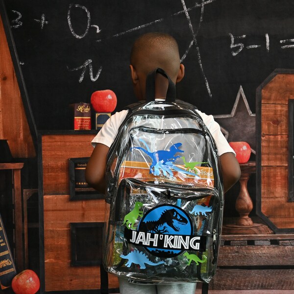 Personalized Clear Backpack - Dinosaur - Etsy