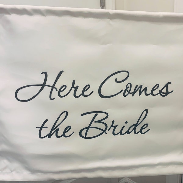 Here Comes the Bride Banner Wedding Sign Ceremony Banner Ringbearer ...