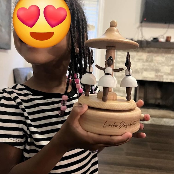 Musical Wooden Ballerina Keepsake,engraved Name Music Box,nursery Decor ...