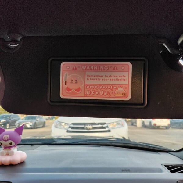 Cute Affirmation Car Warning Sticker | Car Decal, Airbag Label, Pink ...