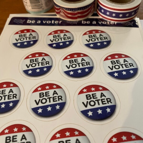 Be A Voter Stickers: Political Scrapbooking, Postcarding - 15/sheet - Etsy