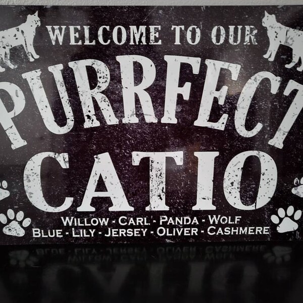 Personalized Catio Sign With Last Name and Cat's Name Backyard ...