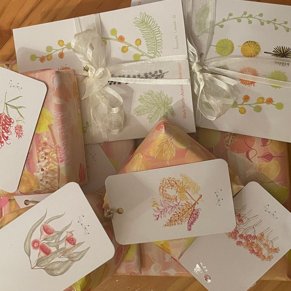 Christmas Australian Botanical Flowers Wrapping Paper - Etsy Australia