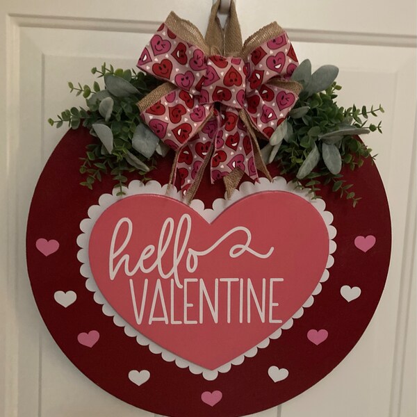 Valentines Front Door Decor | Happy Valentine's Day | Valentines Wreath ...