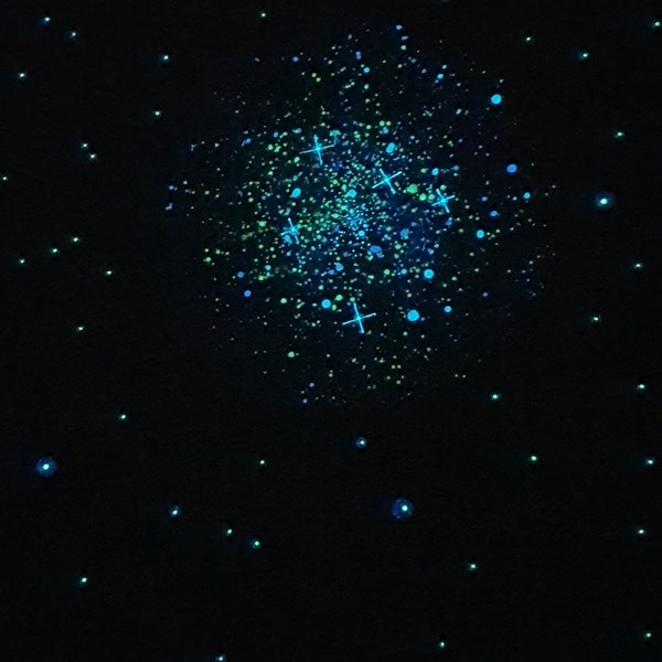 Glow in the Dark Star Cluster Decal | 3D Space Ceiling Mural (15 ...