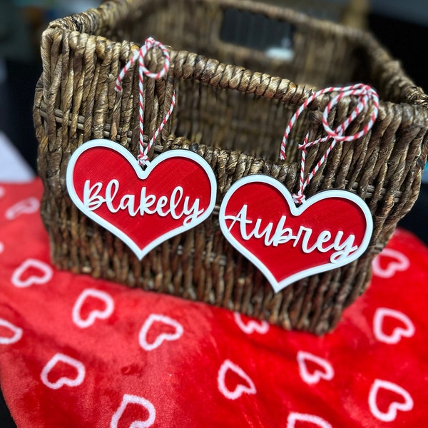 Valentines Day Heart Tags Valentines Basket Valentines for Kids ...
