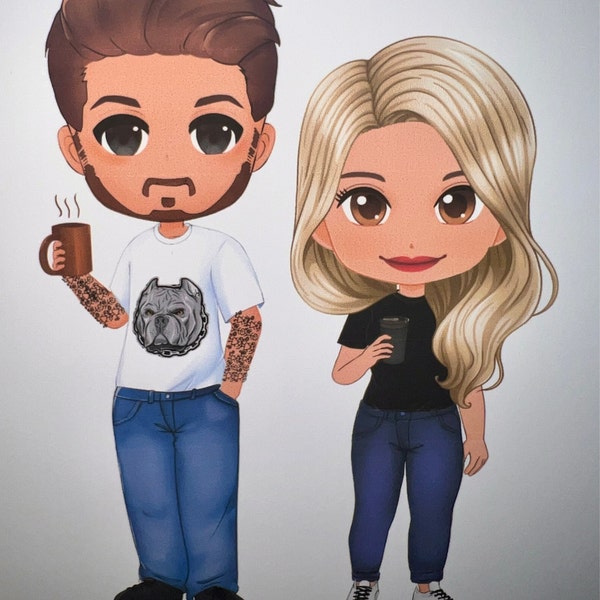 Bundle Family Chibi Cute Clipart, Custom Family Portrait, Mom Dad ...