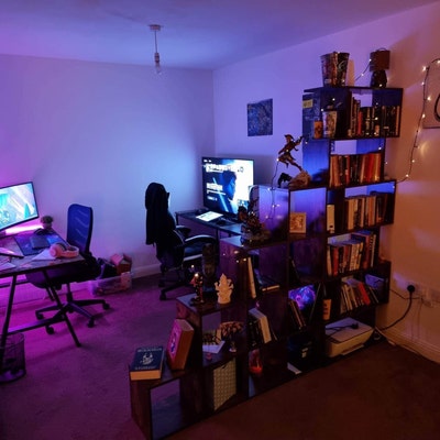 The GG Gaming Desk Rustic Meets Industrial, Solid Wood, Heavy Duty ...