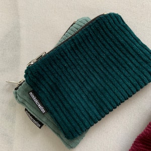 Mini Zip Purse, Wide Wales Corduroy Zip Purse, YKK Zip /small Cards ...