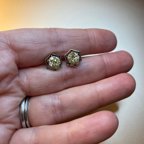 Art Deco 1.12ctw Marquise & Fancy Hexagon Diamond Engagement Ring in ...