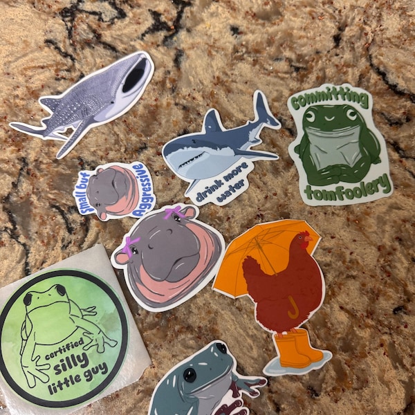 Pacman Frog Sticker | Glossy | Cute and Silly | Vibrant and Colorful ...