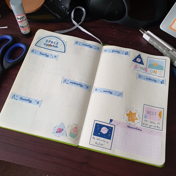 Kawaii Space Stickers – Printable Bujo & Journal Kit (PDF) - Etsy