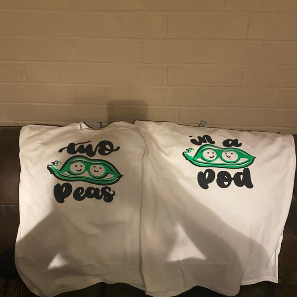 Two Peas in a Pod SVG New Born Family Printable Twins Matching Iron on ...