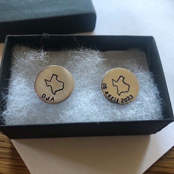 Texas Cufflinks - State Cuff Links - Personalized Texas Cufflinks - Etsy
