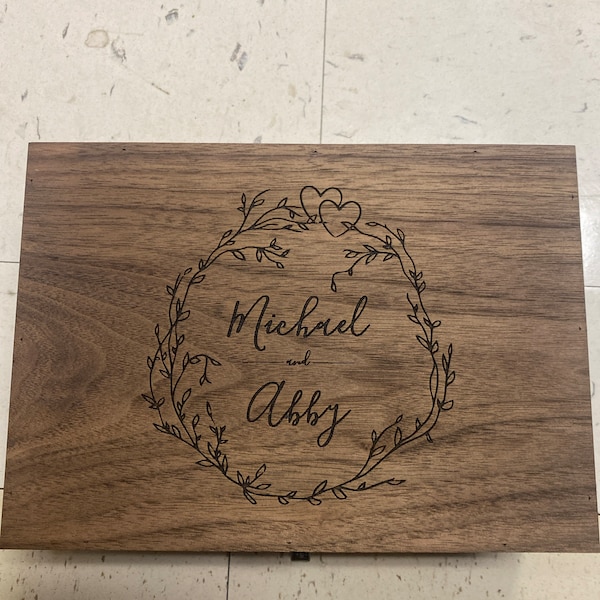 Custom Memory Wooden Laser Engraved Box, Christmas Gift Personalized ...