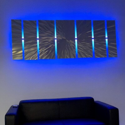 Lighted Metal Wall Art LED Metal Wall Sculpture Color Changing Wall Art ...
