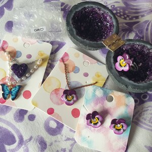 Purple Glass Crystal Engagement Ring Box , Handmade Glass Crystal Druzy ...