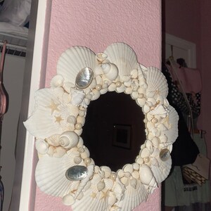 Medium Square Seashell Mirror Nautical Decor - Etsy