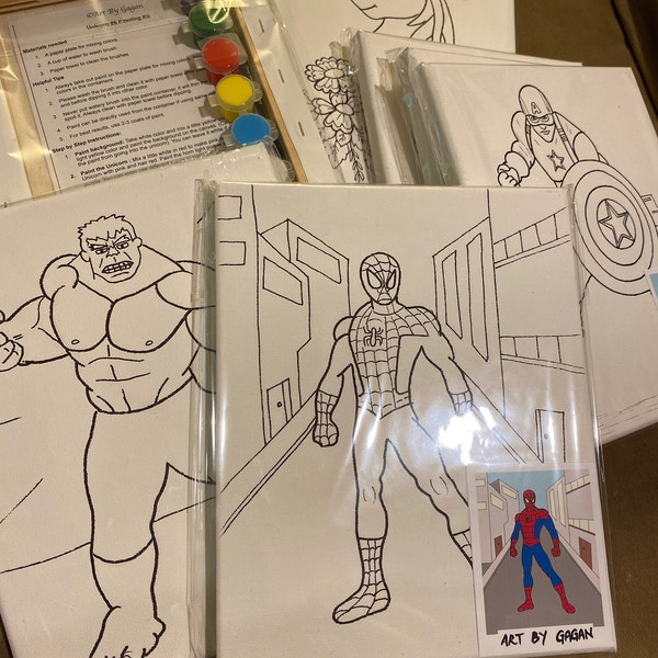 Paint Your Own Superhero,diy Painting Kit,superhero Paint Party Favor ...