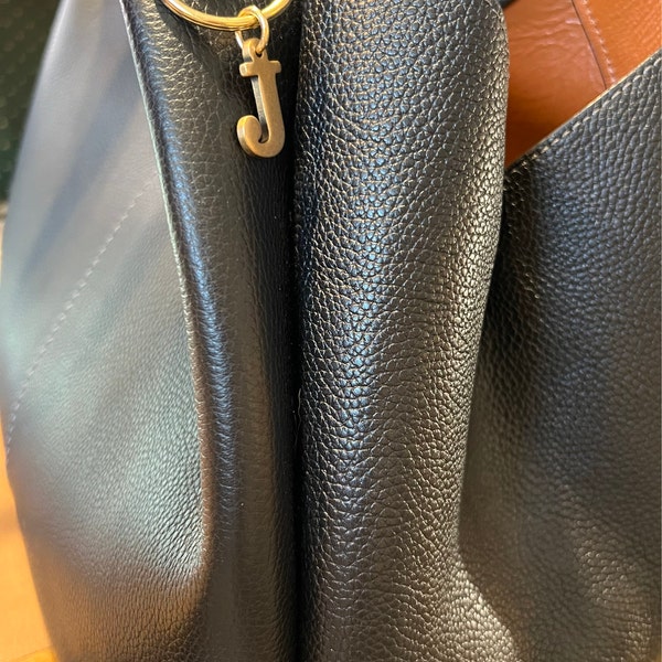 Initial Keychain Brass, Personalized Keychain, Retro Monogram Keychain ...