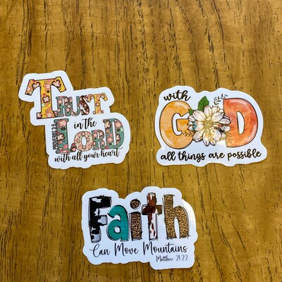 Just Pray Sticker, Bible Sticker Pack, Faith Stickers, Religious Decal ...