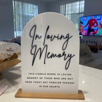 Modern Arch Acrylic in Loving Memory Sign - Memorial Keepsake - Etsy Canada