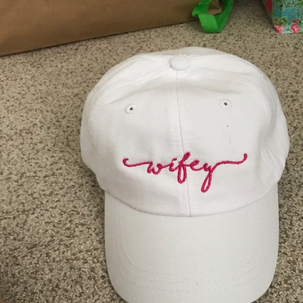 Wifey Handwriting Script Baseball Cap - Engagement Gifts - Honeymoon ...