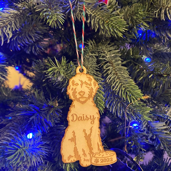 Wooden Golden Doodle Christmas Ornament Labradoodle Christmas Ornament ...