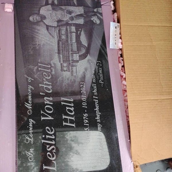 Personalized 8"x12"x1" Granite Memorial Headstone, Memorial Marker ...