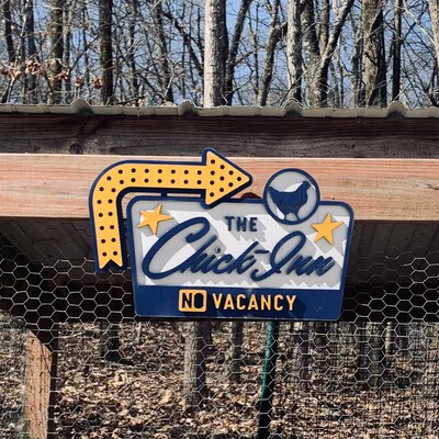 Chick-inn Sign SVG Laser Cut Files for Glowforge Laser Cutter Artwork ...