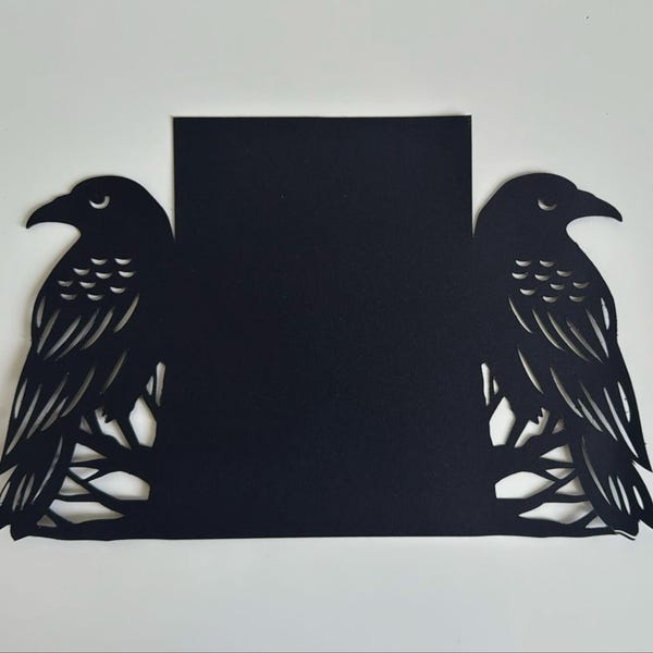 Gothic Wedding Invitation Template Svg, Crows Halloween Gatefold Invite ...